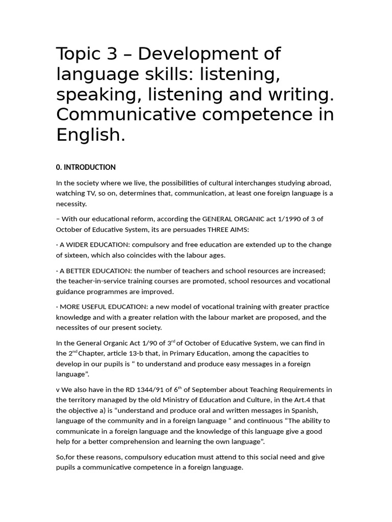 Topic 3 - Communication in The Foreign Language Classroom | PDF ...
