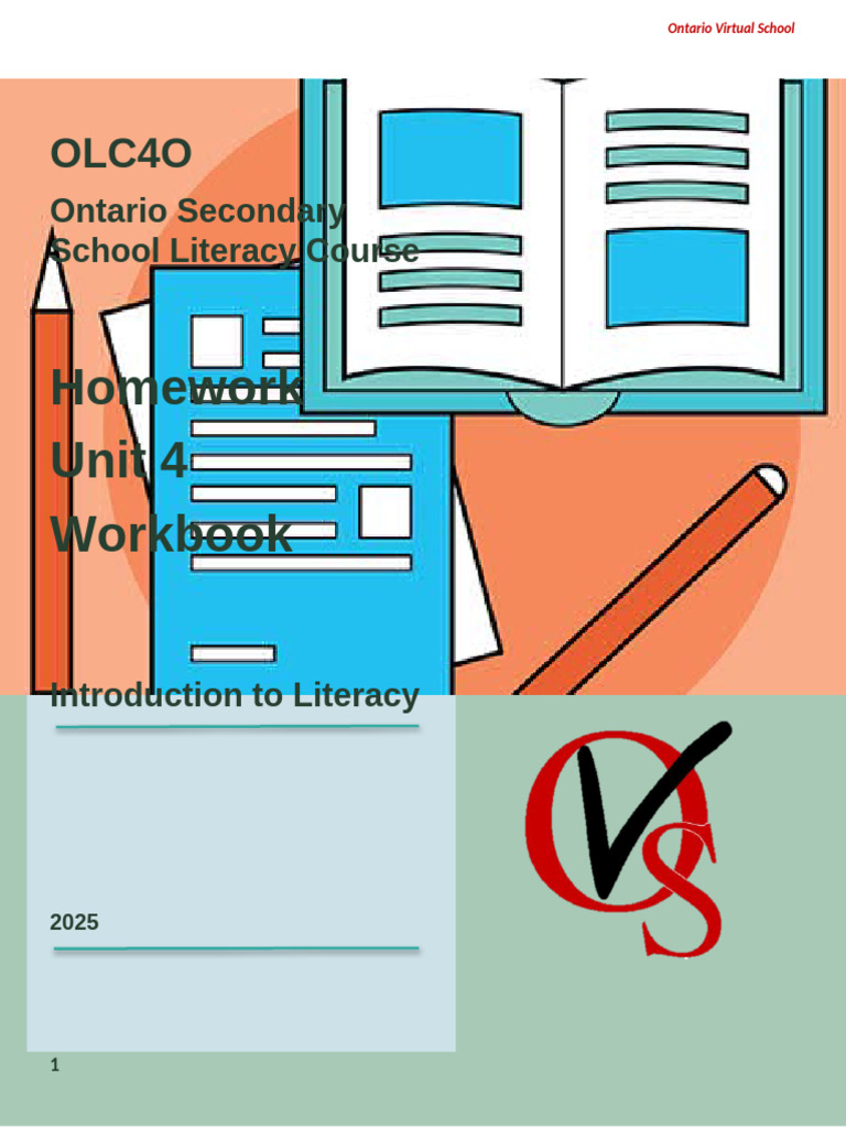 OLC4O Literacy Course Homework Workbook | PDF | Citation | Learning