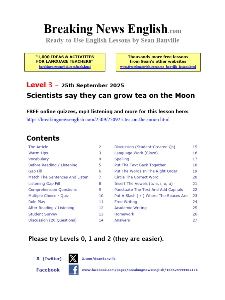 ACTIVIDAD 3 READING | PDF | Soil | Moon