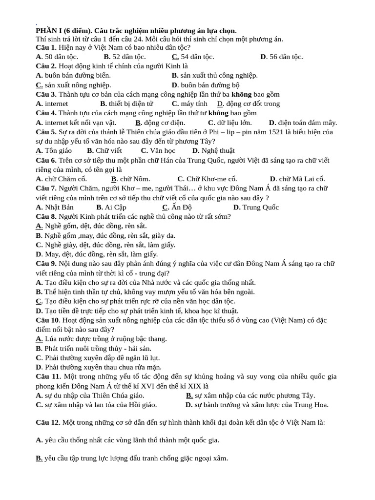Đề 10 Gửi Sở. Cđ 4567 | PDF