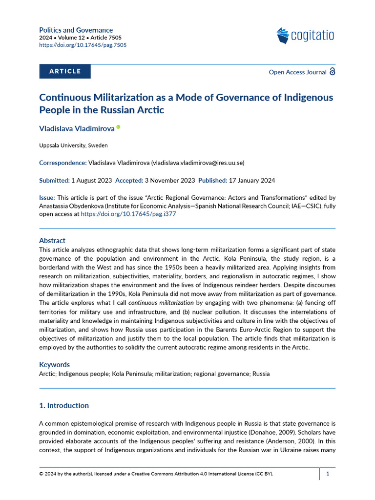 PaG 12 - Continuous Militarization As A Mode of Governance of ...