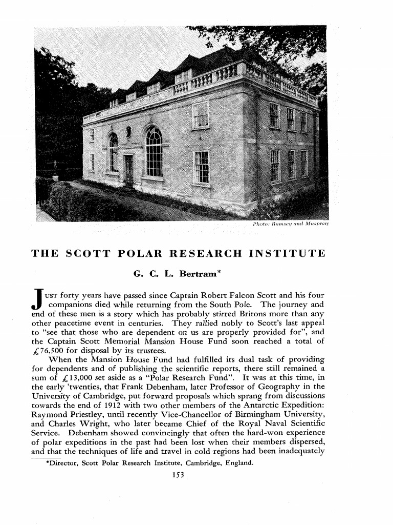 History of the Scott Polar Research Institute | PDF