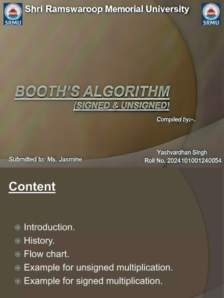 Modern Computer Organization and Architecture (Booths's Algorithm) | PDF
