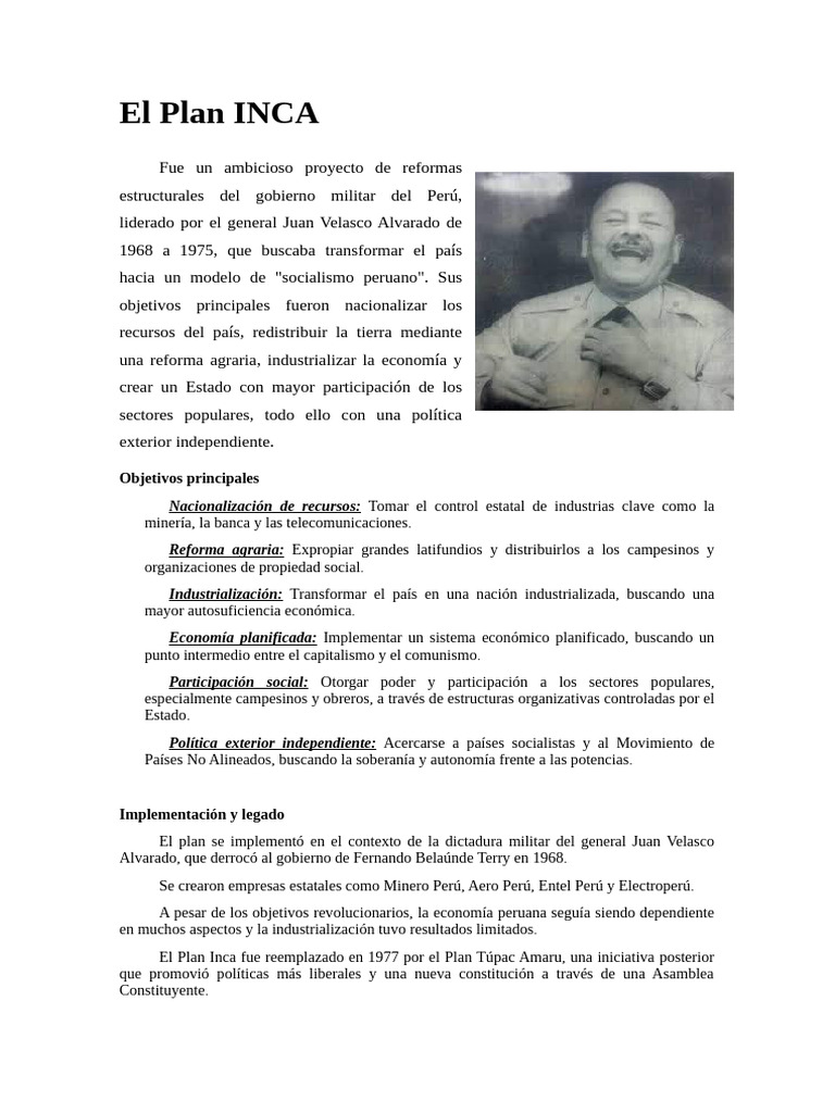 El Plan Inca | PDF