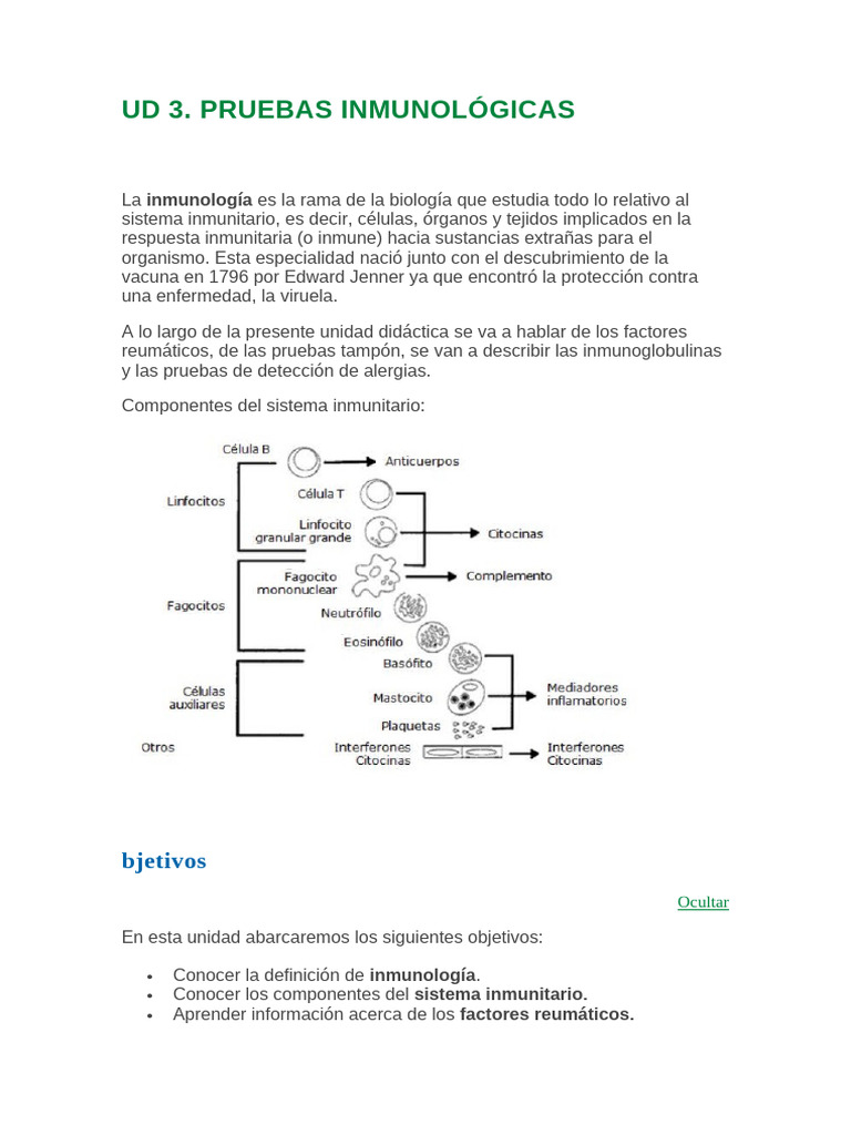 Ud 3 Pruebas Inmunológicas | PDF | Alergia | Inmunología