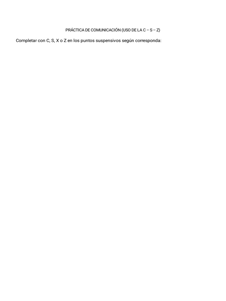 Ortografía. Uso de Las Letras C - S - Z | PDF