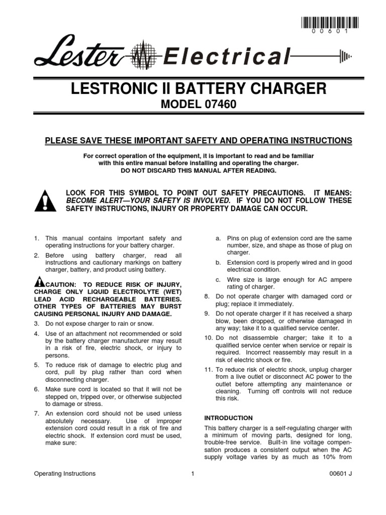 Lester Electrical | PDF | Battery Charger | Battery (Electricity)