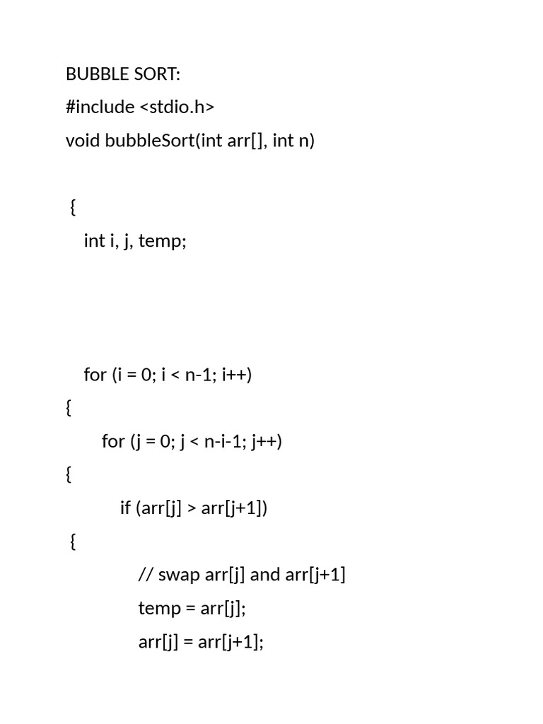 Bubble Sort, Selection Sort | PDF