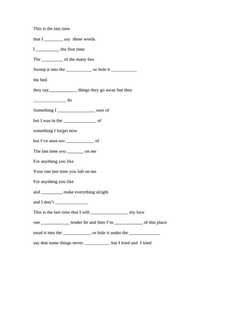 Last Time: A Poetic Reflection | PDF