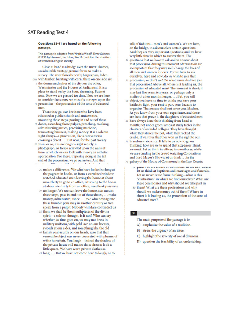 Spoiler 1656329310sat Reading Test 4 | PDF
