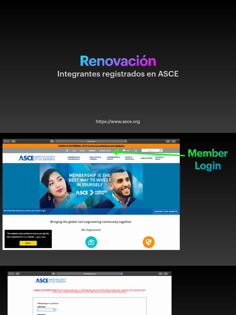 Guía de Renovación de Membresía ASCE | PDF
