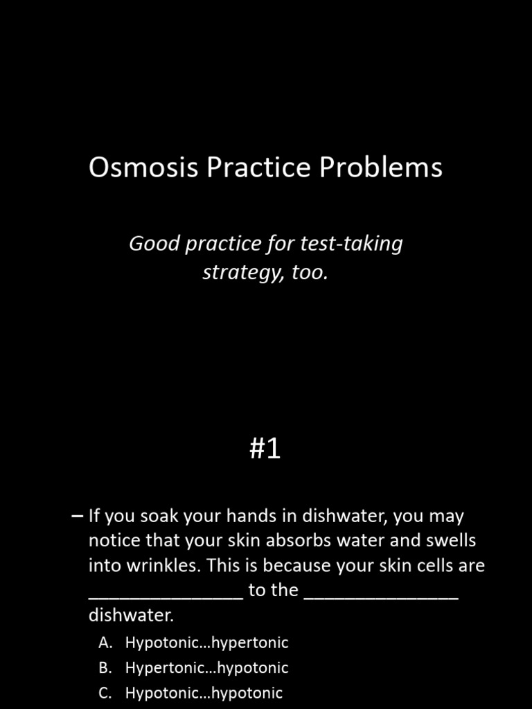 Osmosis Practice Problems for Students | PDF | Biology | Cell Biology