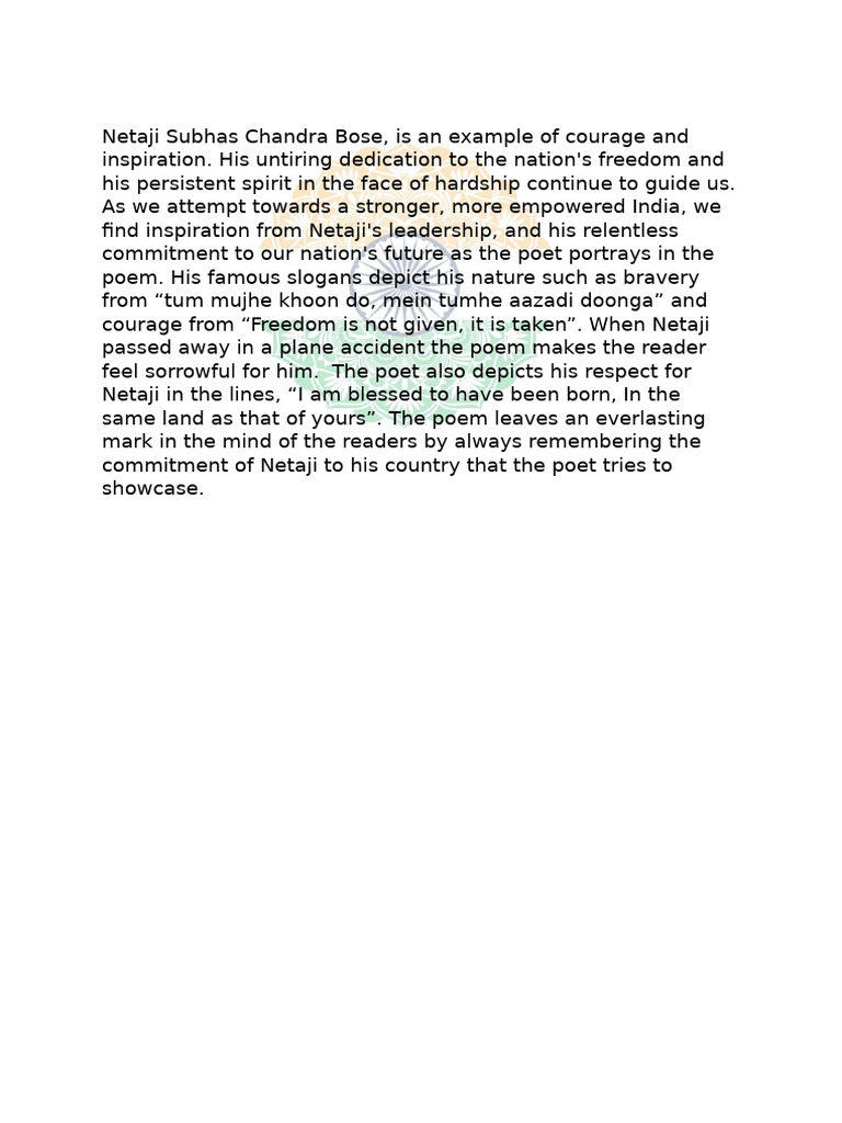 Netaji Subhas Chandra Bose | PDF