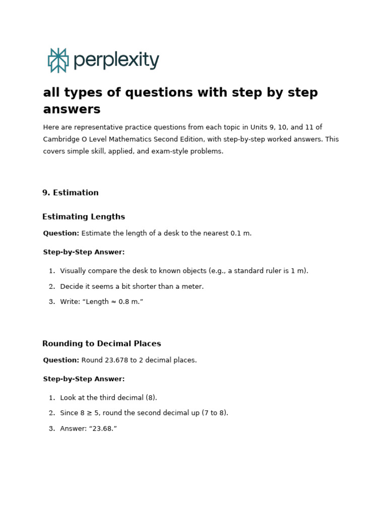 All Types of Questions With Step by Step Answers | PDF | Significant ...