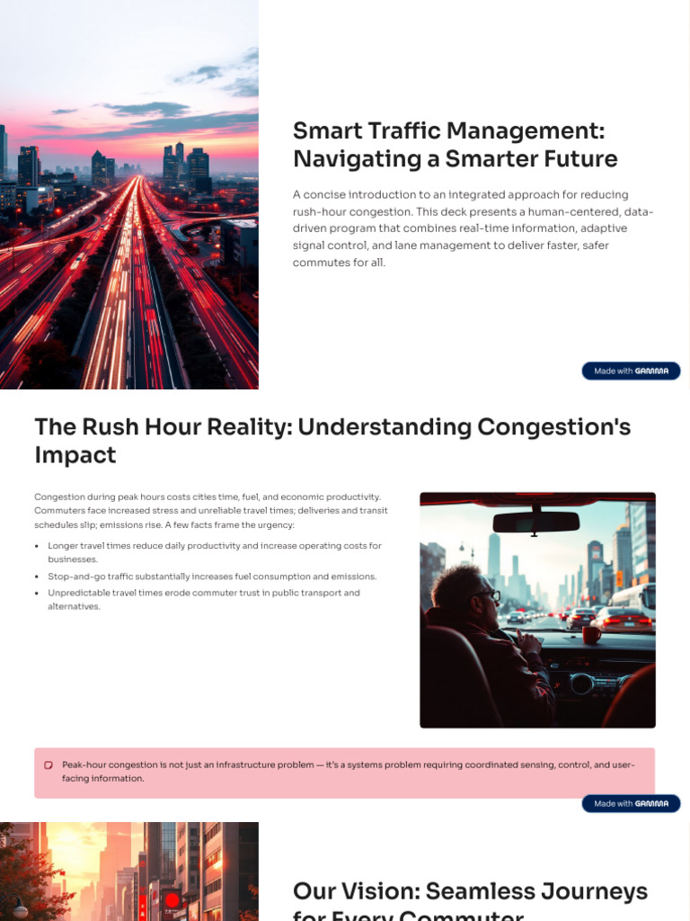 Smart Traffic Management Navigating A Smarter Future | PDF | Traffic ...