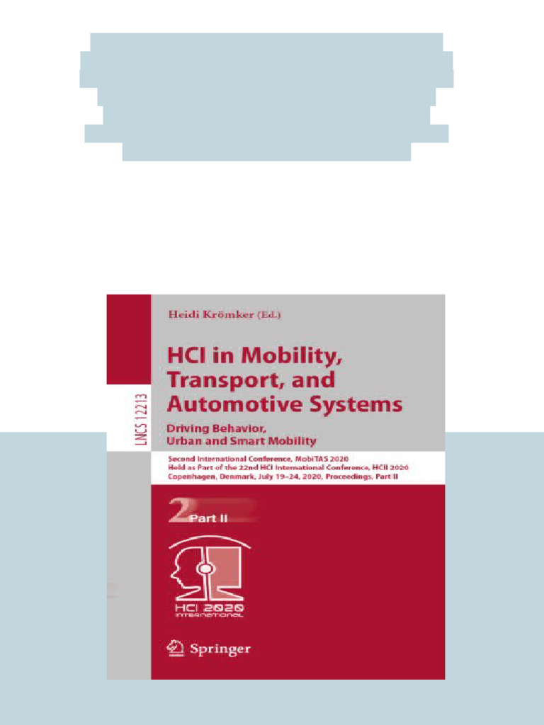 (Ebook) HCI in Mobility, Transport, and Automotive Systems. Driving ...