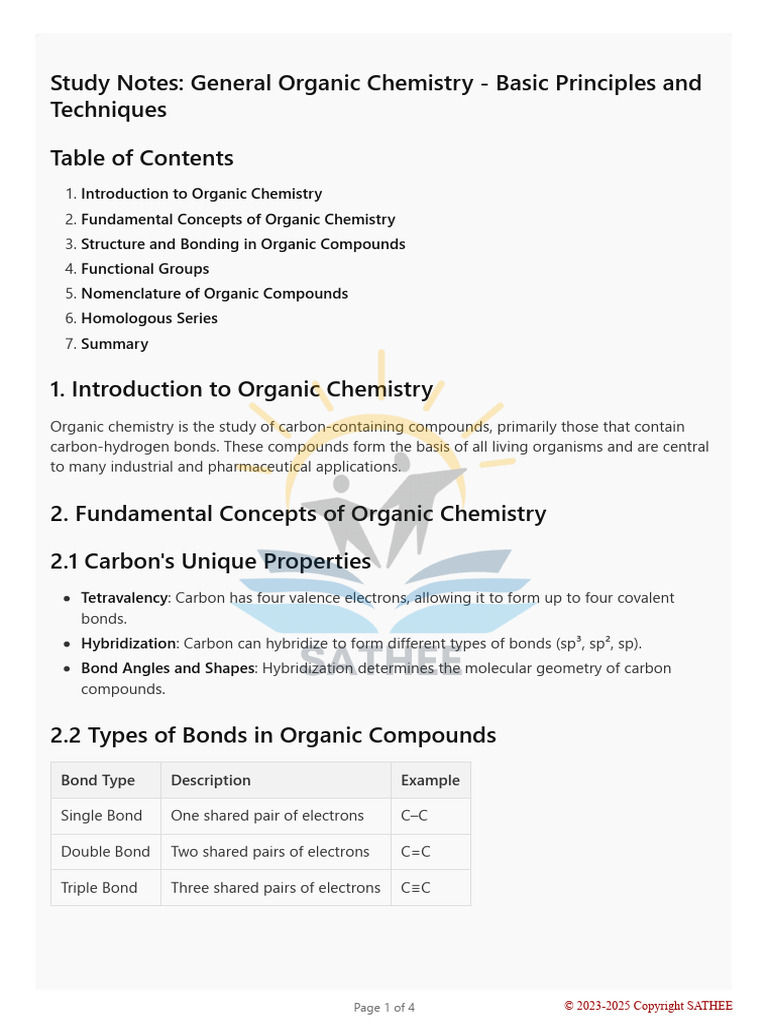 Organic Chemistry Basics and Techniques | PDF | Covalent Bond ...