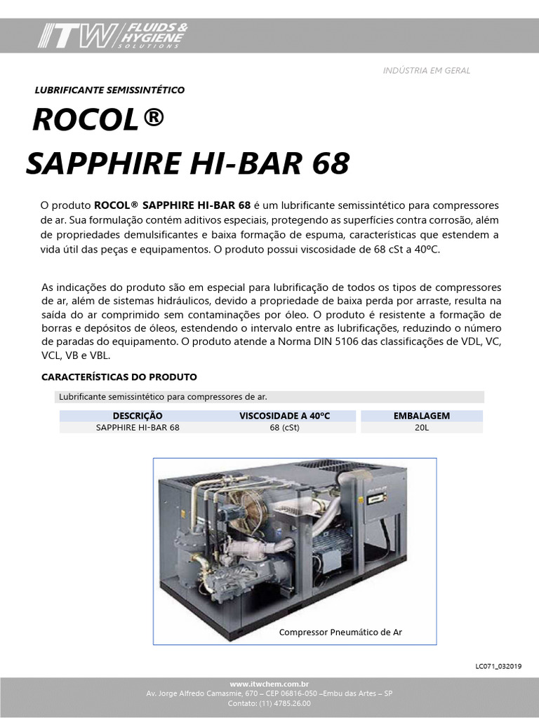 Lubrificante Semissintético para Compressores | PDF