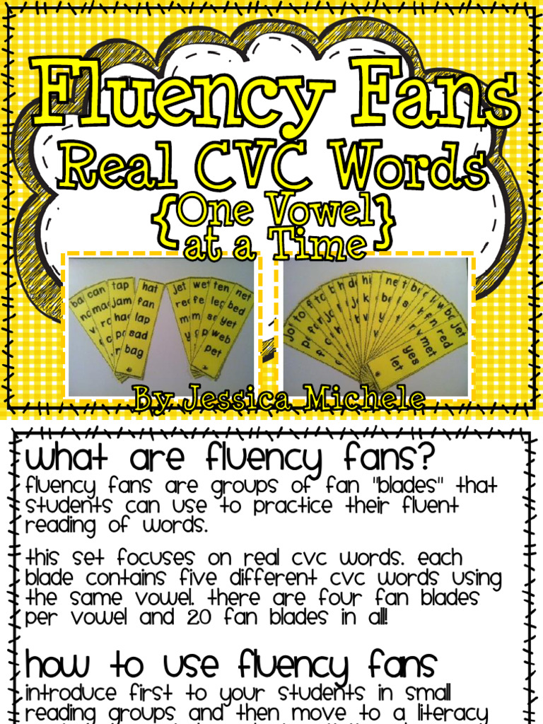 Fluency Fans Real CVC Words One Vowel at A Time | PDF | Fluency ...