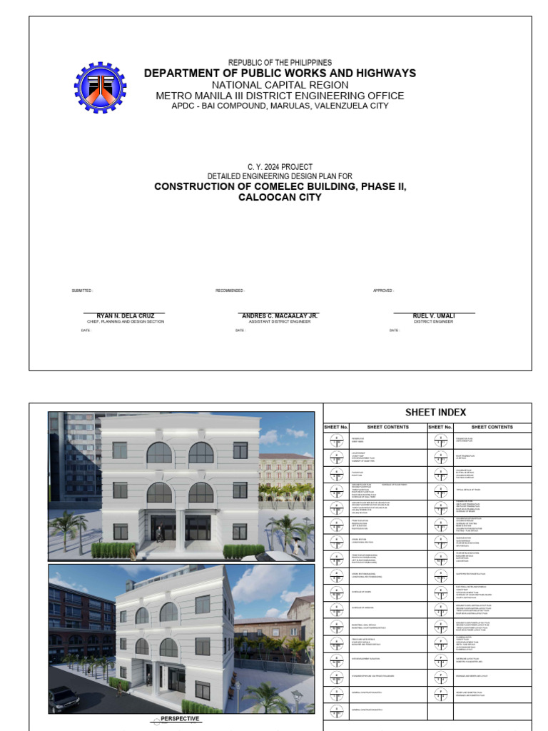 Comelec Building Phase II Design Plan | PDF | Concrete | Tile