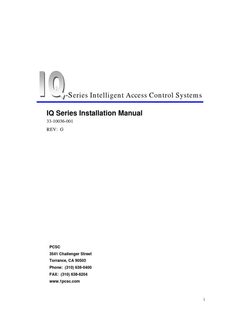 IQ Series Installation Manual RevG | PDF | Electrical Connector | Relay