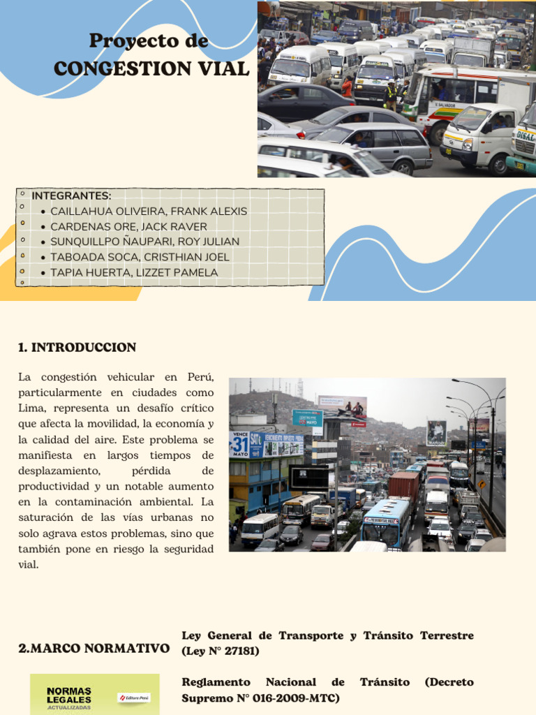 Análisis de la Congestión Vial en Perú | PDF | Velocidad | Transporte