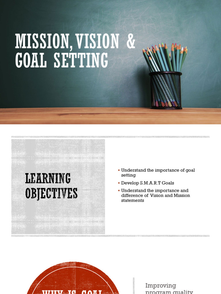 Mission, Vision and Goals | PDF | Goal | Motivation