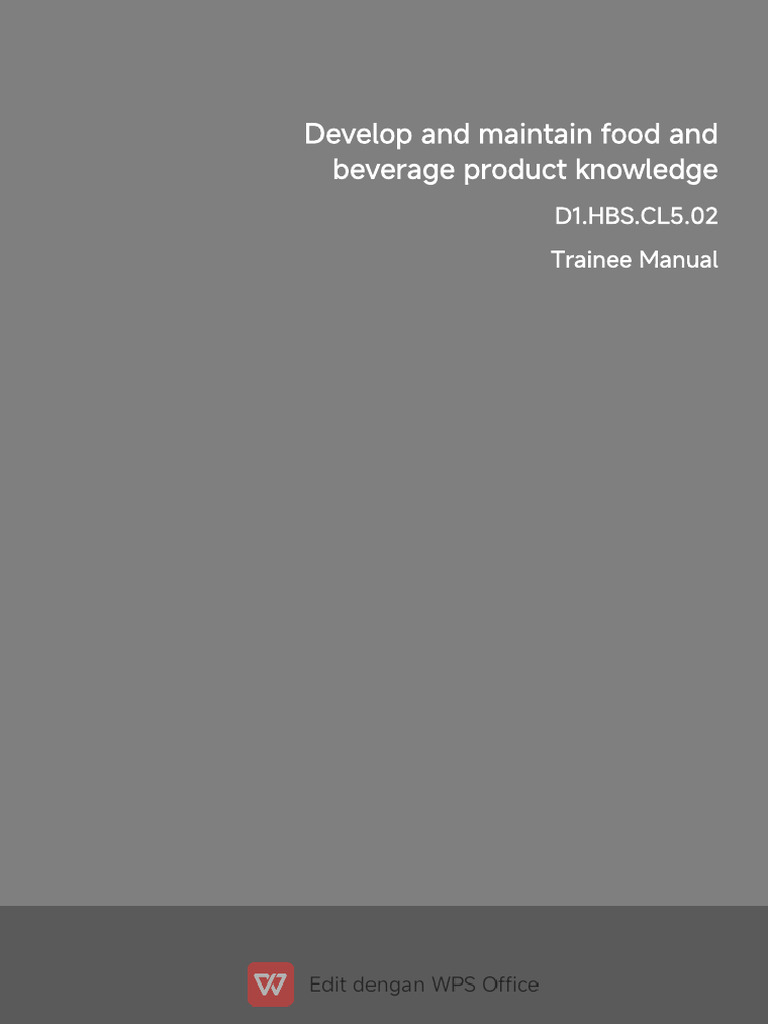 Food & Beverage Knowledge Training Manual | PDF | Wine | Winemaking