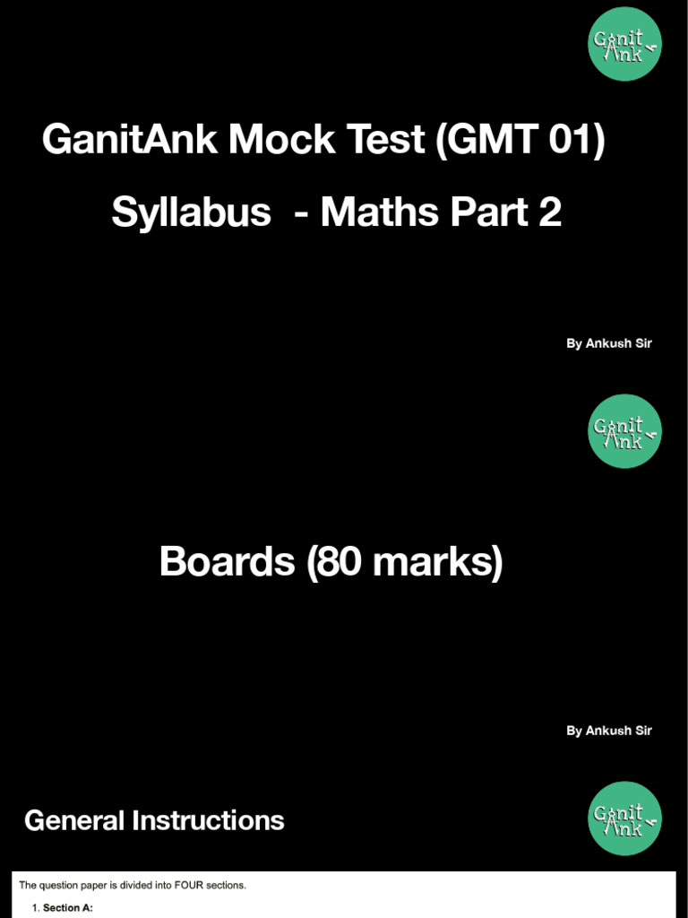 Guess Paper - Maths Part 02 | PDF