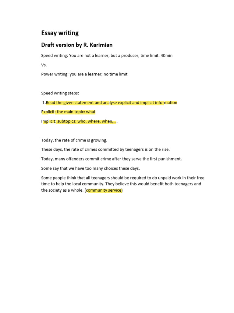 Essay Writing Techniques and Strategies | PDF | Adjective | Reason