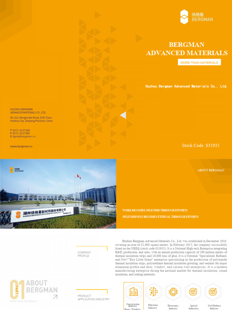 Catalog Huzhou Bergman Advanced Materials CO.ltd. | PDF | Energy ...