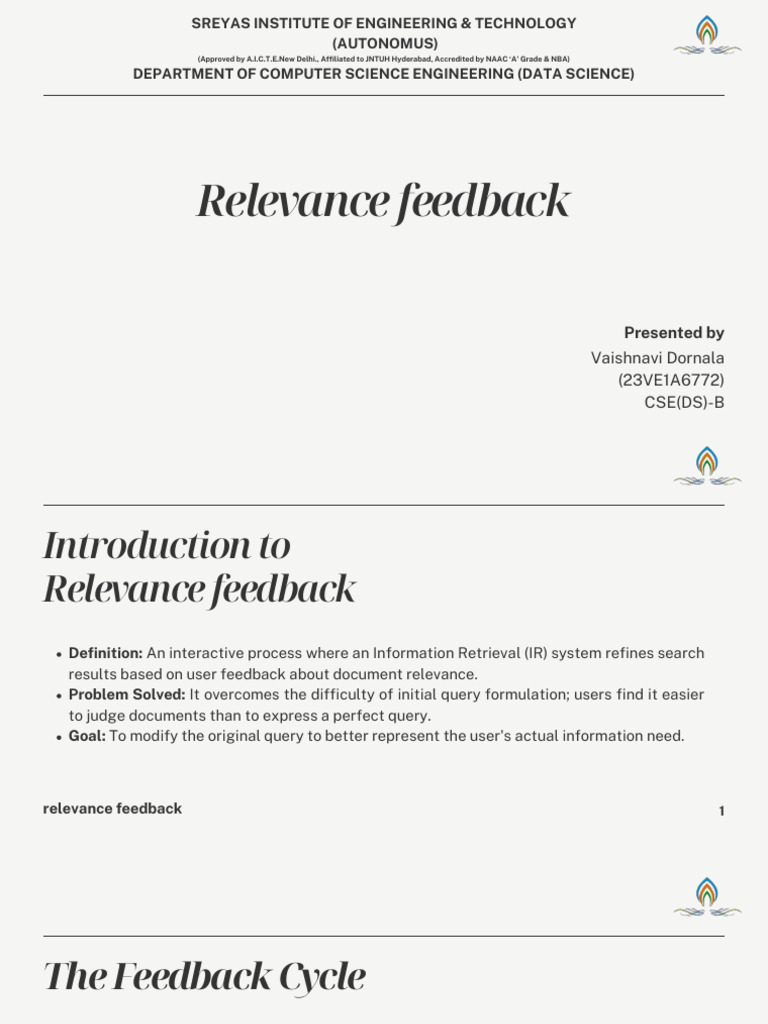 Introduction To Relevance Feedback | PDF | Information Retrieval | Applied Mathematics
