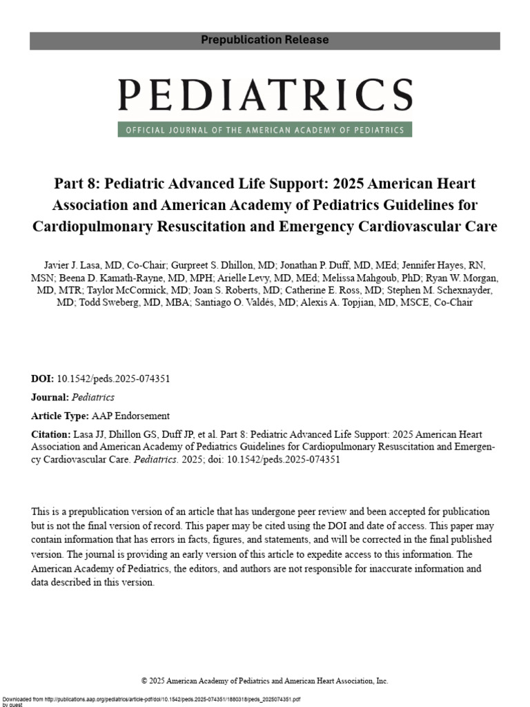 Peds 2025074351 | PDF | Cardiac Arrest | Cardiopulmonary Resuscitation