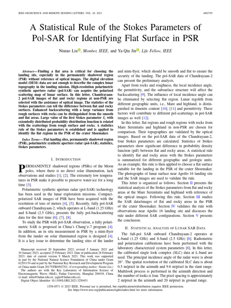 A Statistical Rule of The Stokes Parameters of Pol-SAR For Identifying ...