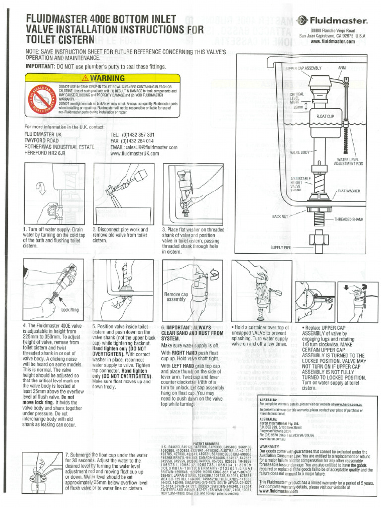 Fluidmaster 400ep I01 | PDF