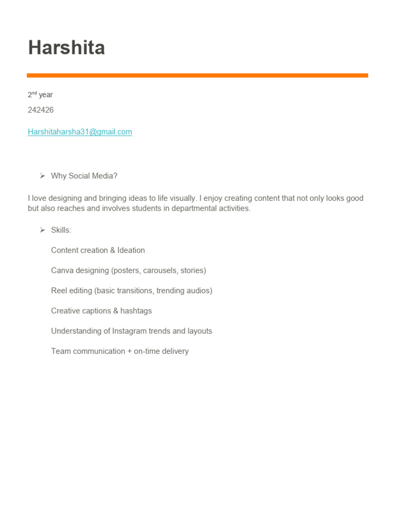 Harshita SocialMedia | PDF