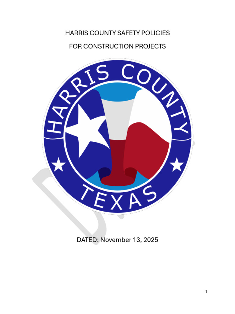 Harris County Construction Safety Policies | PDF | Occupational Safety ...