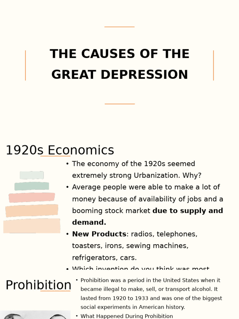 Causes of the Great Depression Explained | PDF | Prohibition | United ...