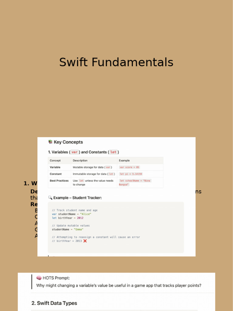 Chapter 2-Swift fundamentals 2 | PDF