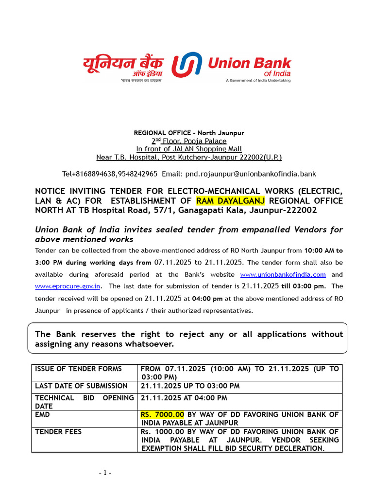 Tender Electrical Ac Empanelled Contractor Only | PDF | Indemnity ...