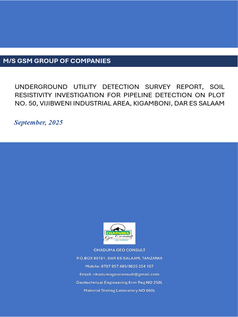 Underground Utility Detection Survey Kigamboni | PDF | Surveying | Sand