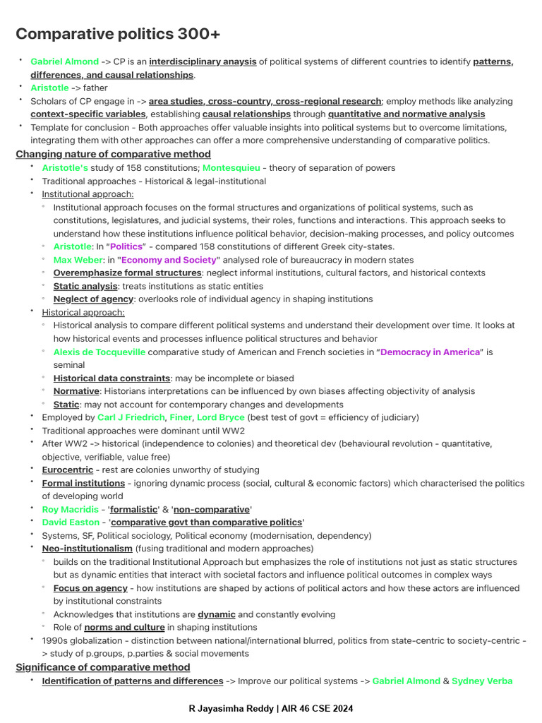 Comparative Politics | PDF | Cost Of Living | System