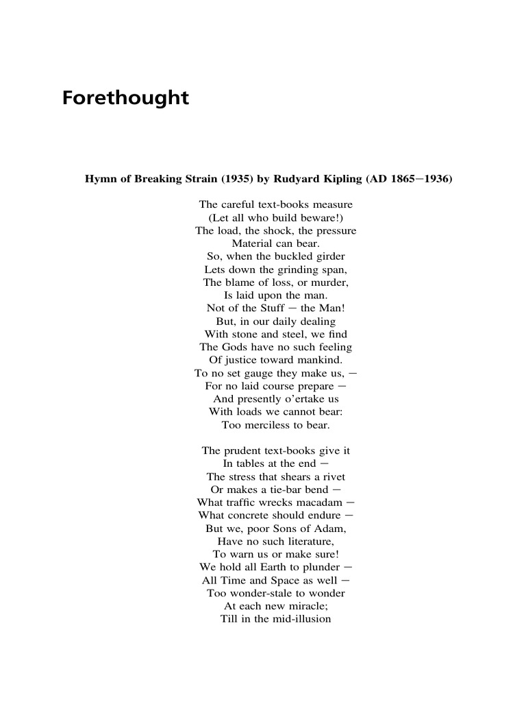 "Rudyard Kipling's Hymn of Breaking Strain" | PDF | Mechanical Engineering