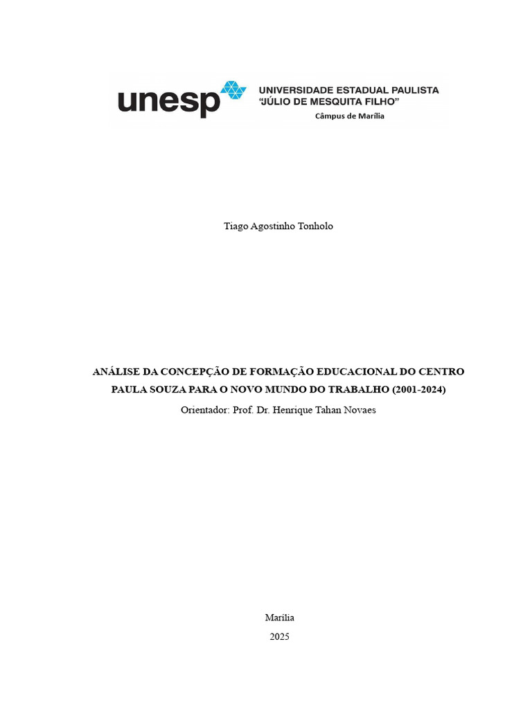 Formação Educacional e Trabalho no CPS | PDF | Desenvolvimento ...
