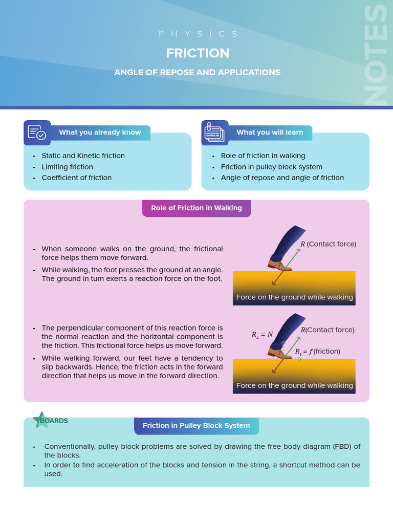 Friction and Pulley Systems Explained | PDF | Friction | Force