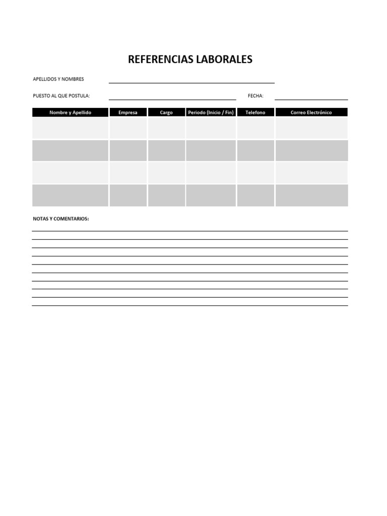 Referencias Laborales 2025-TESAC | PDF