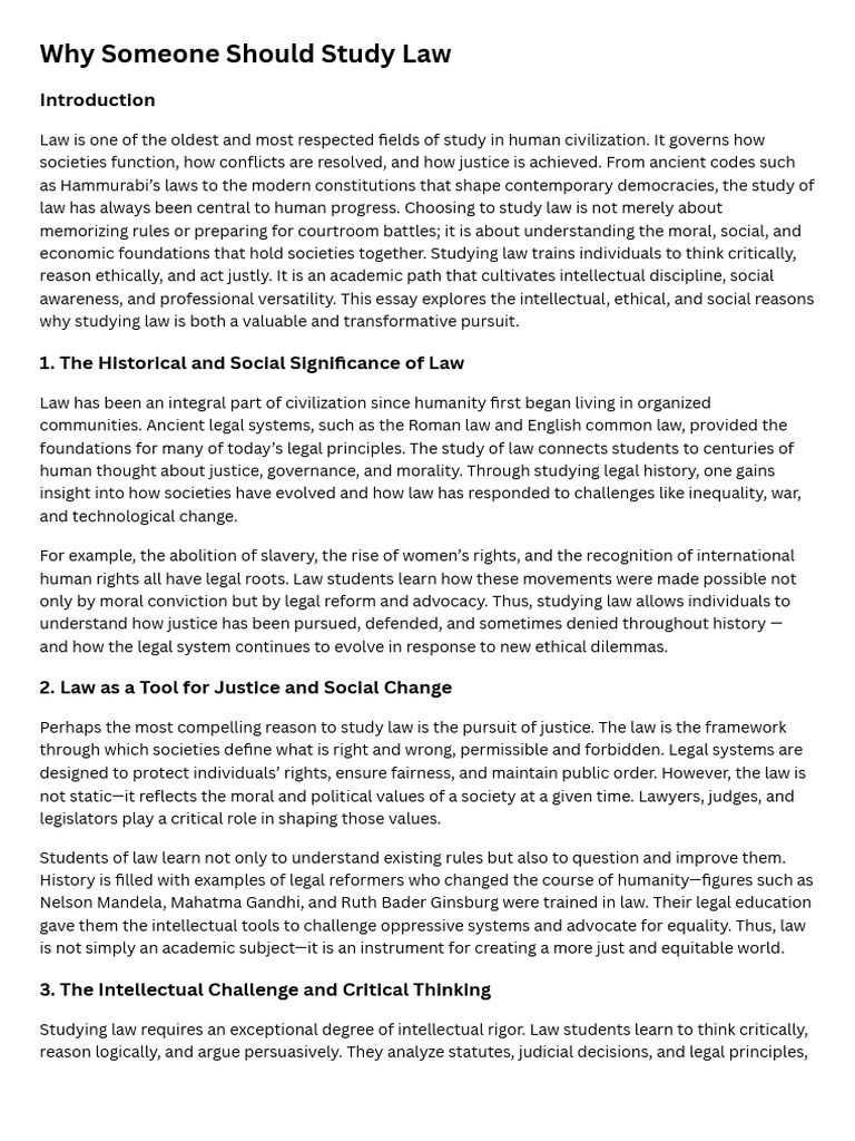 Why Study Law | PDF | Justice | Crime & Violence