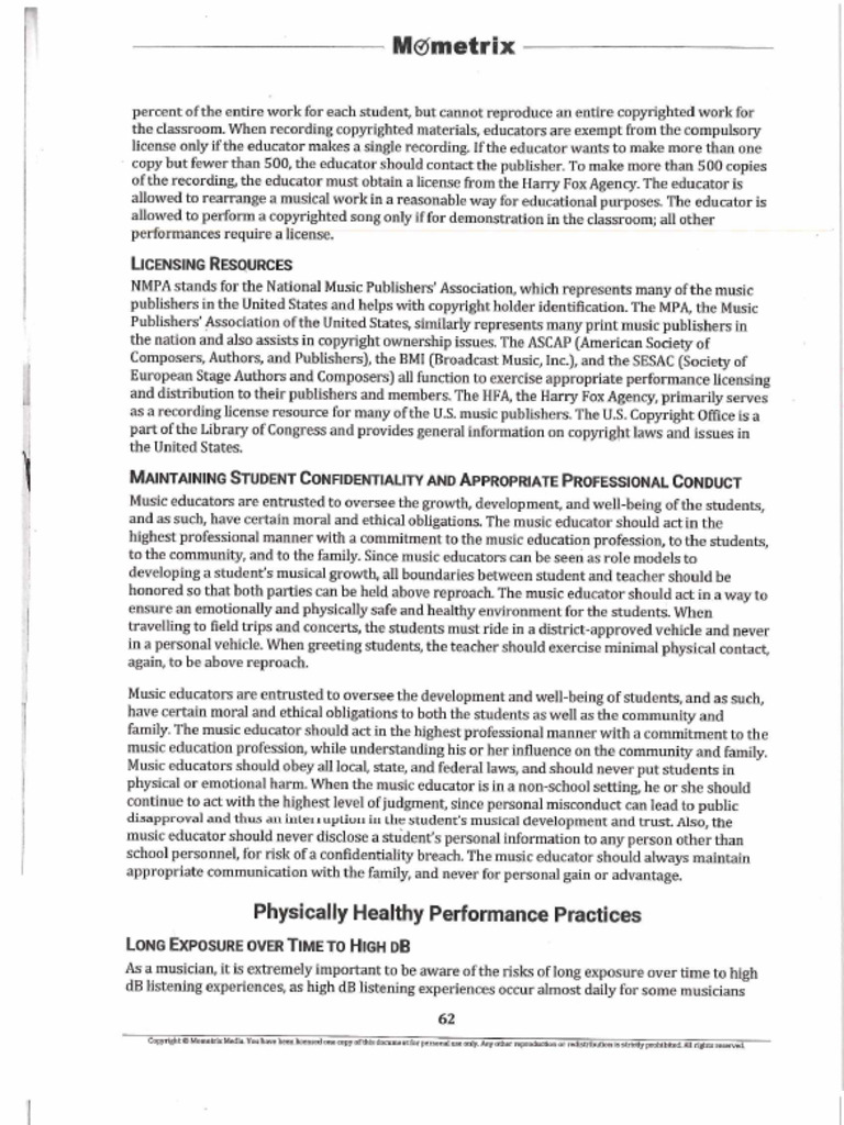 TExES Study Material - Music Classroom Performance Pt. 2(5) | PDF