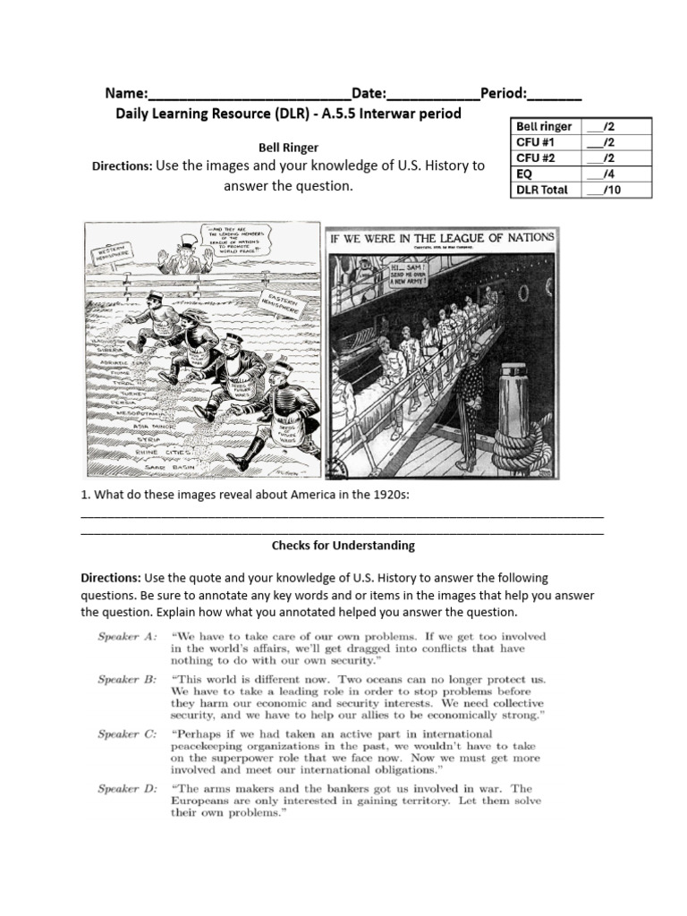 DLR (Day 1) Interwar Period | PDF