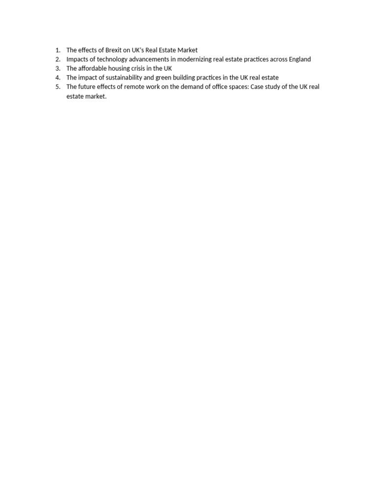 Real Estate Research Topics | PDF